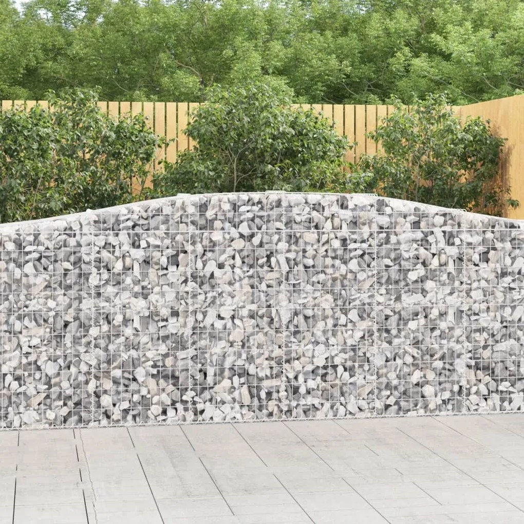 Klenuté gabionové koše 7 ks 400x50x100/120cm pozinkované železo 3145961