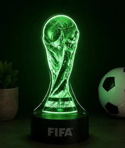 stolní LED světlo, dekorativní, noční, trofej FIFA MS 2026, 19x10x8 cm, plast, více barev, Dekorino LS20260010
