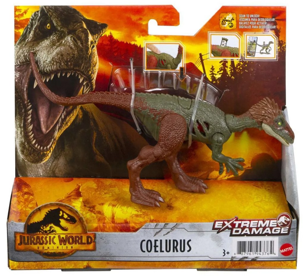 Mattel jurský svět: nadvláda zranění v boji coelurus