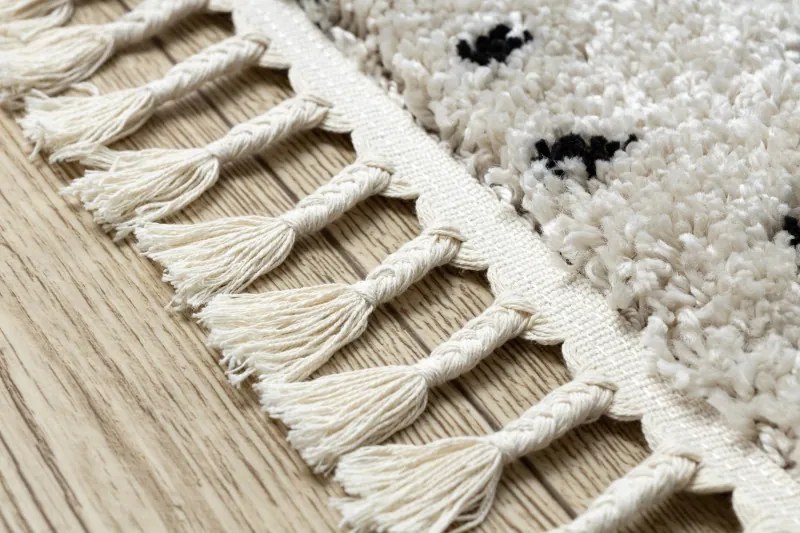 Dywany Łuszczów, Běhoun Berber Syla B752 dots cream, 60x300, bílá, kuchyně