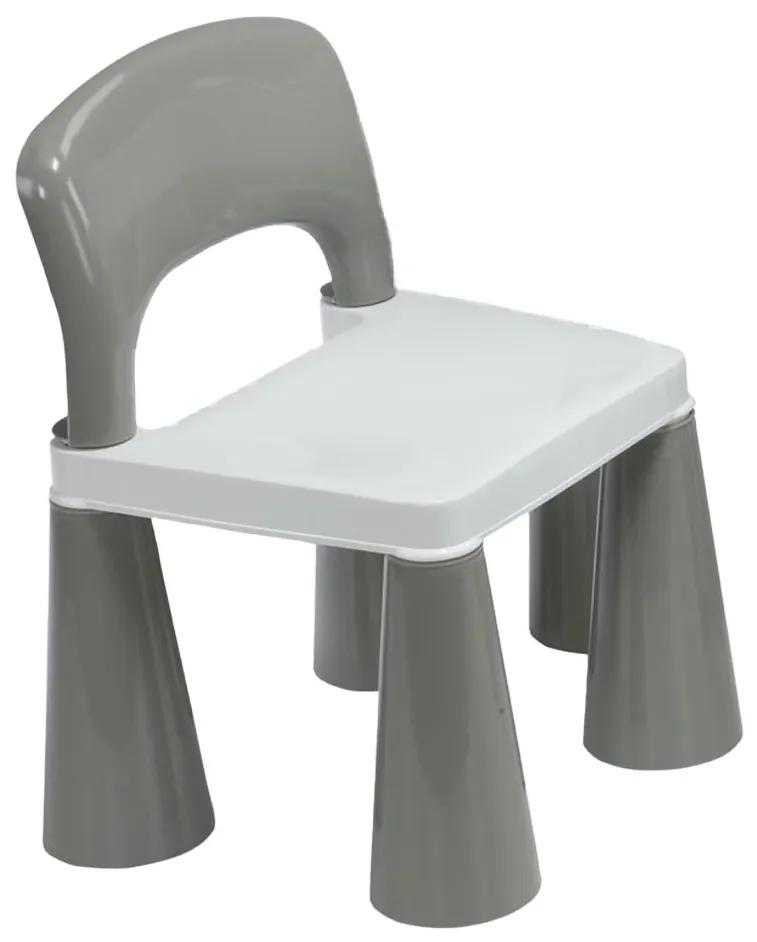 Dětská sada stoleček a dvě židličky NEW BABY šedo-bílá