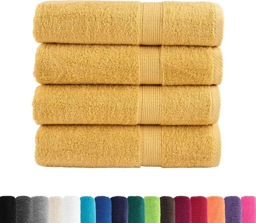 Prémiové ručníky SOLUND 4 ks zlaté 50x100 cm 600 g/m² 137282