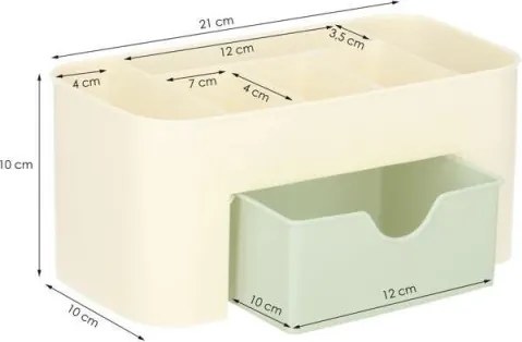 Organizér na kosmetiku / šperkovnice béžovo-zelený SPRINGOS HA3087