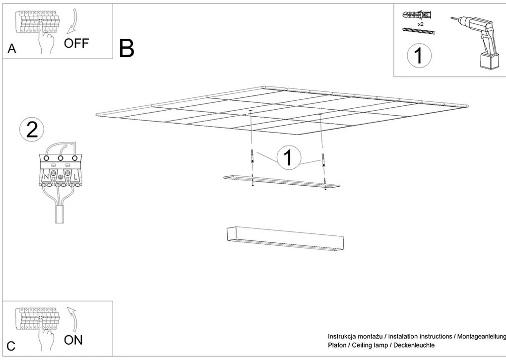 Stropní LED svítilna Pinne 150, 1x LED 39w, 3000k, w