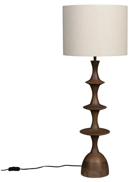 Hnědo-krémová stolní lampa s textilním stínidlem (výška 90 cm) Cath – Dutchbone