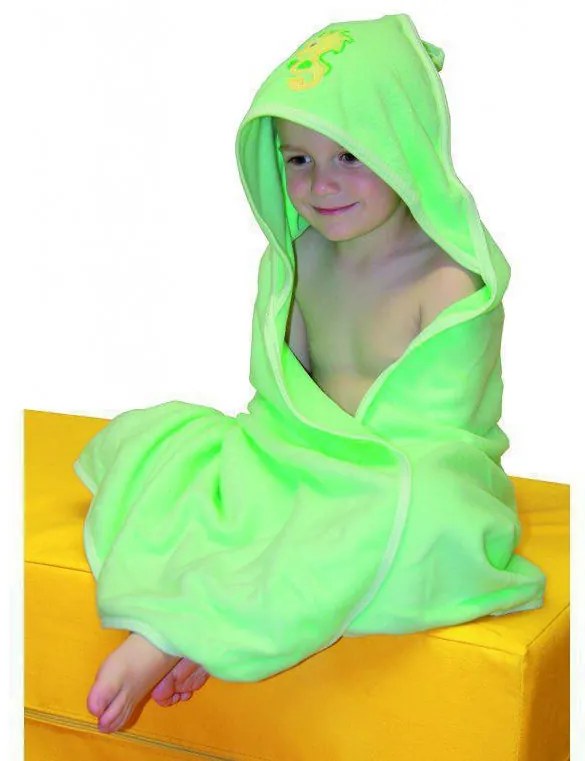 Scarlett Froté ručník - kačenka s kapucí Zelená