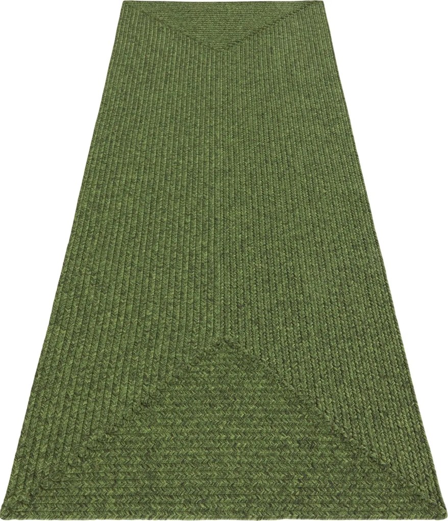 Kusový koberec Braided 105554 Green – na von aj na doma, 80x150, zelená, chodba / predsieň, Hanse Home