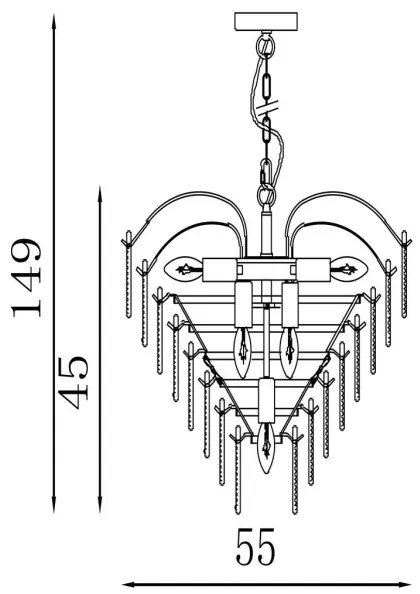 Searchlight 48970-6SB - Lustr na řetězu FEATHER 6xE14/60W/230V