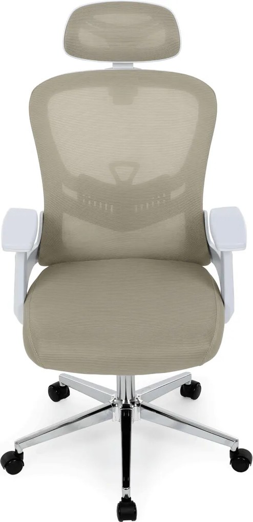Ergonomická kancelářská židle EMILIE - béžová síťovina