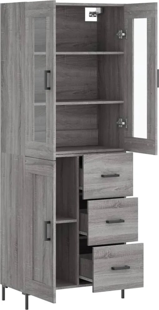 Skříň highboard šedá sonoma 69,5 x 34 x 180 cm kompozitní dřevo 3198663