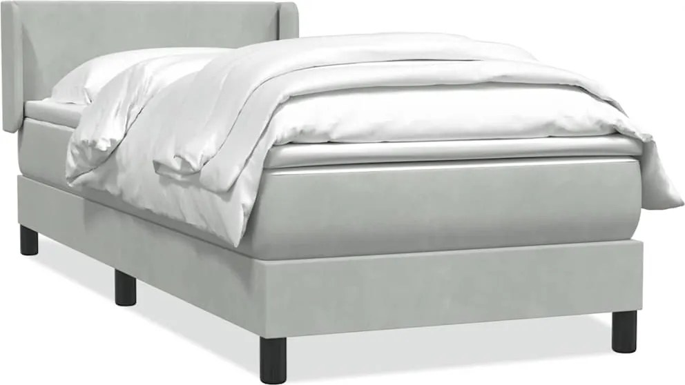 Box Spring Postel s matrací Světle šedá 90x220 cm Samet 3317973