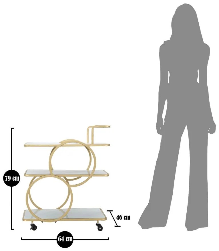 Mauro Ferretti Servírovací vozík 64X46X79 cm