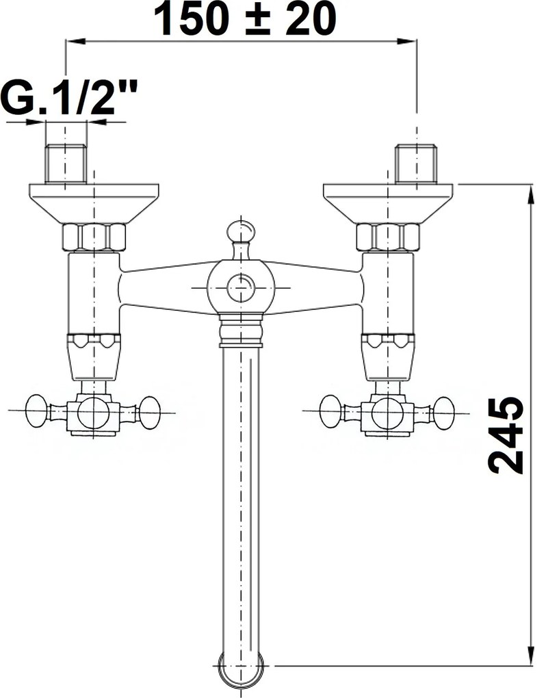 SAPHO ANTEA retro nástěnná baterie, horní ramínko, bronz 3366