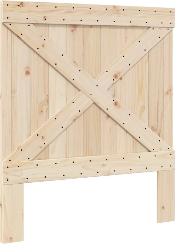 Rám postele s čelem šedý 90 x 200 cm masivní borové dřevo 3281580