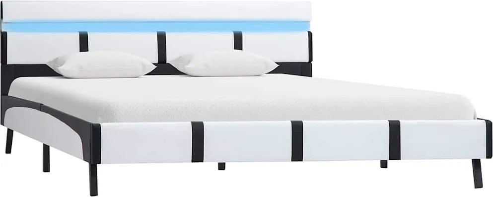 Rám postele s LED světlem bílý umělá kůže 140 x 200 cm 280299
