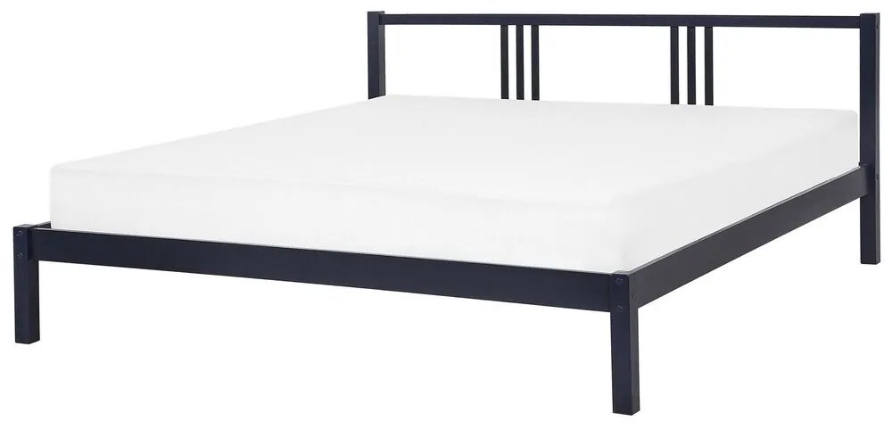 Dřevěná postel 180 x 200 cm tmavě modrá VANNES