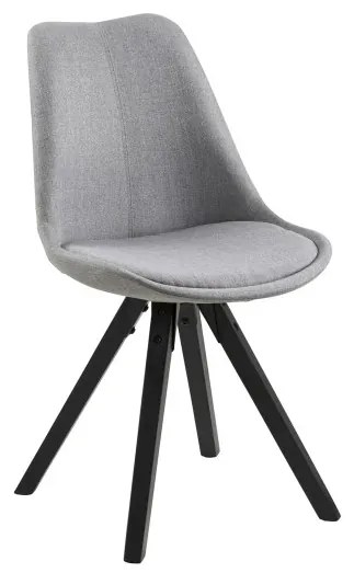 Jídelní židle Damian, látka, světle šedá/tmavé dřevo