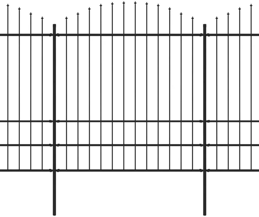 Zahradní plot s hroty ocel (1,75–2) x 13,6 m černý,  277755