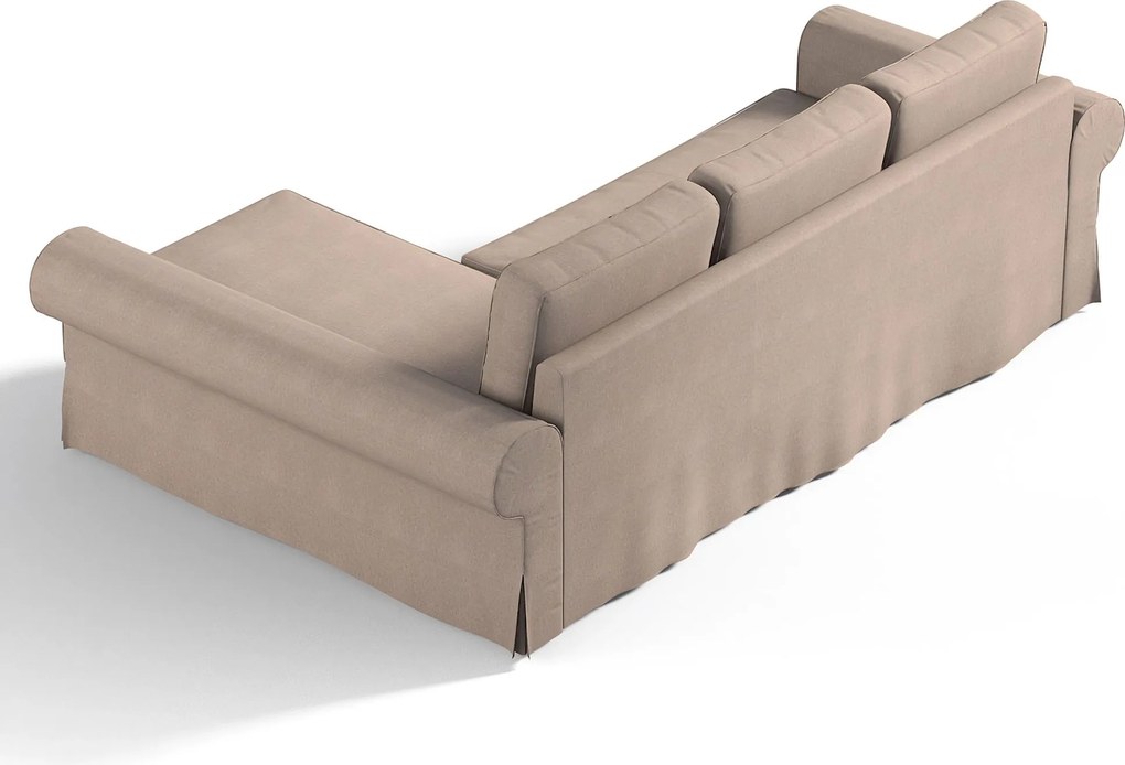 Potah na pohovku IKEA Backabro rozkládací se šezlongem barva béžová látka pletený vzor