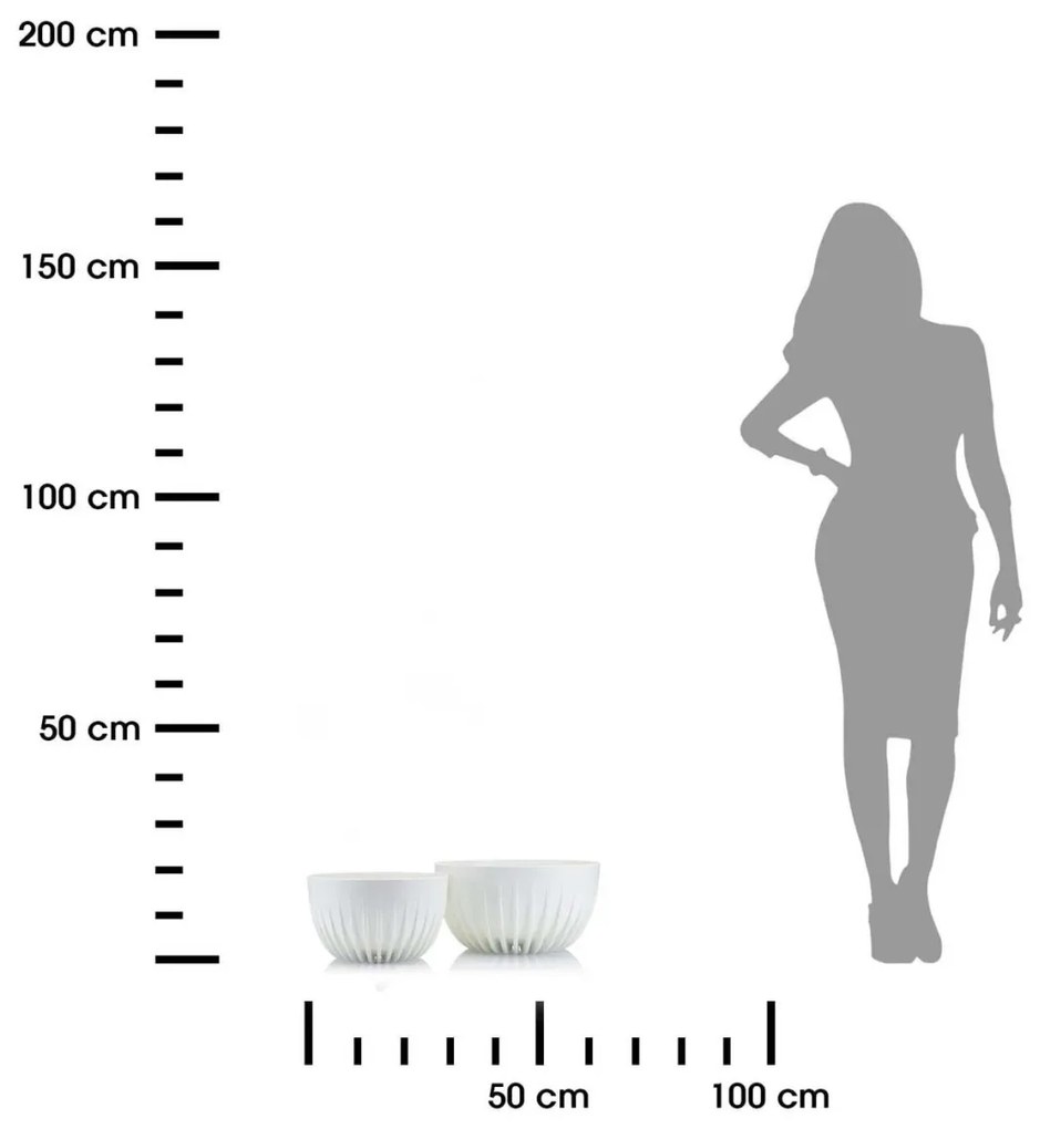 Sada 2 květináčů STRIPPED ECO bílá