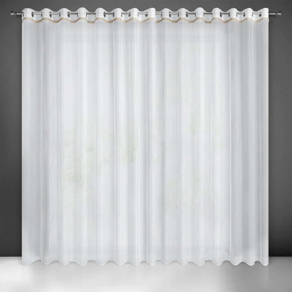ZÁCLONA NA KROUŽCÍCH MERIL 300 CM X 250 CM CM BÍLÁ