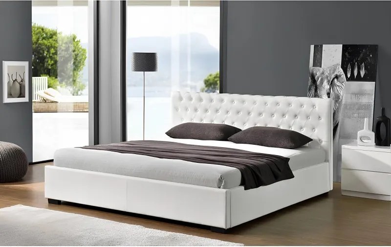 Postel s úložným prostorem, bílá, 160x200, DORLEN 2 NEW Kondela 0000242652