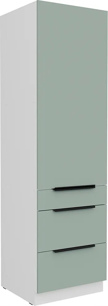 ARIA sb | vysoká skříňka 60 DKS-210 3S1F potravinová | UNI DVÍŘKA | 60 cm | PREMIUM BOX | bílá/aquamarine