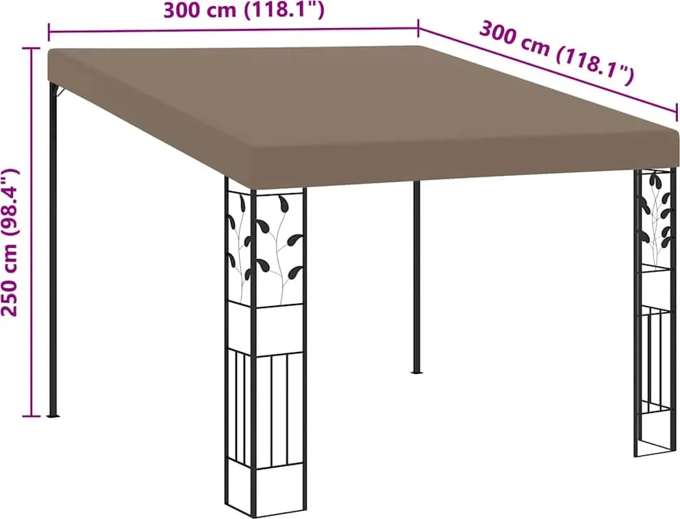 Altán ke zdi 3 x 3 x 2,5 m taupe 312265