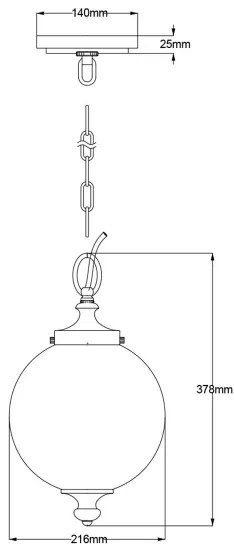 Feiss FE-PARKMAN-PS-PN - Lustr na řetězu PARKMAN 1xE27/60W/230V