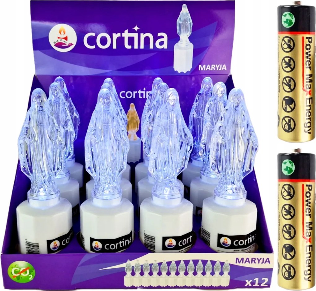 Led Náplň Do Svíčky Maria Figurka 17 CM Studená Bílá Na Baterie R6