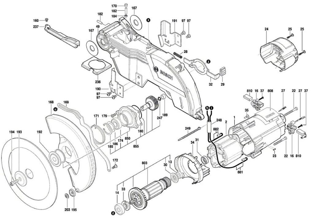 BOSCH GCM 800 SJ PROFESSIONAL Pokosová pila se zákluzem 0601B19000