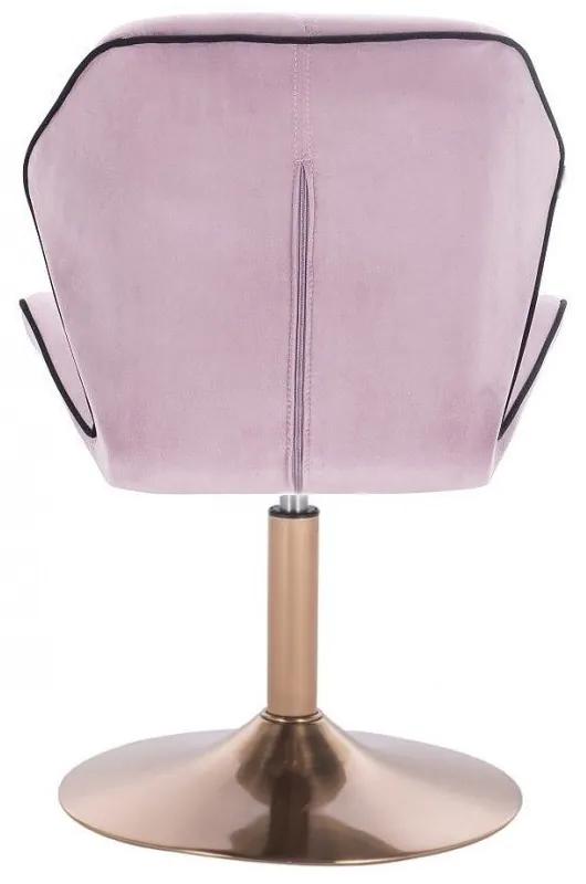 LuxuryForm Židle MILANO MAX VELUR na zlatém talíři - fialový vřes