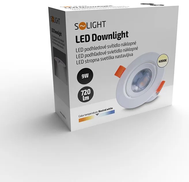 Solight LED podhledové světlo bodové, 9W, 720lm, 4000K, kulaté, bílé