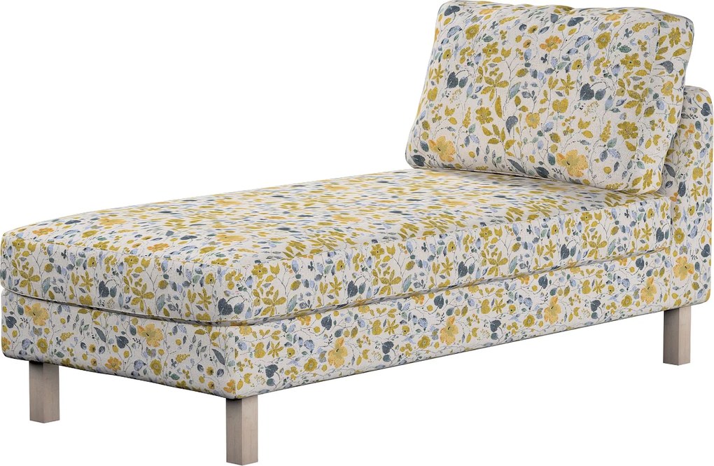 Potah na šezlong IKEA Karlstad samostatný, krátký barva žlutá látka pletený vzor, vzorované