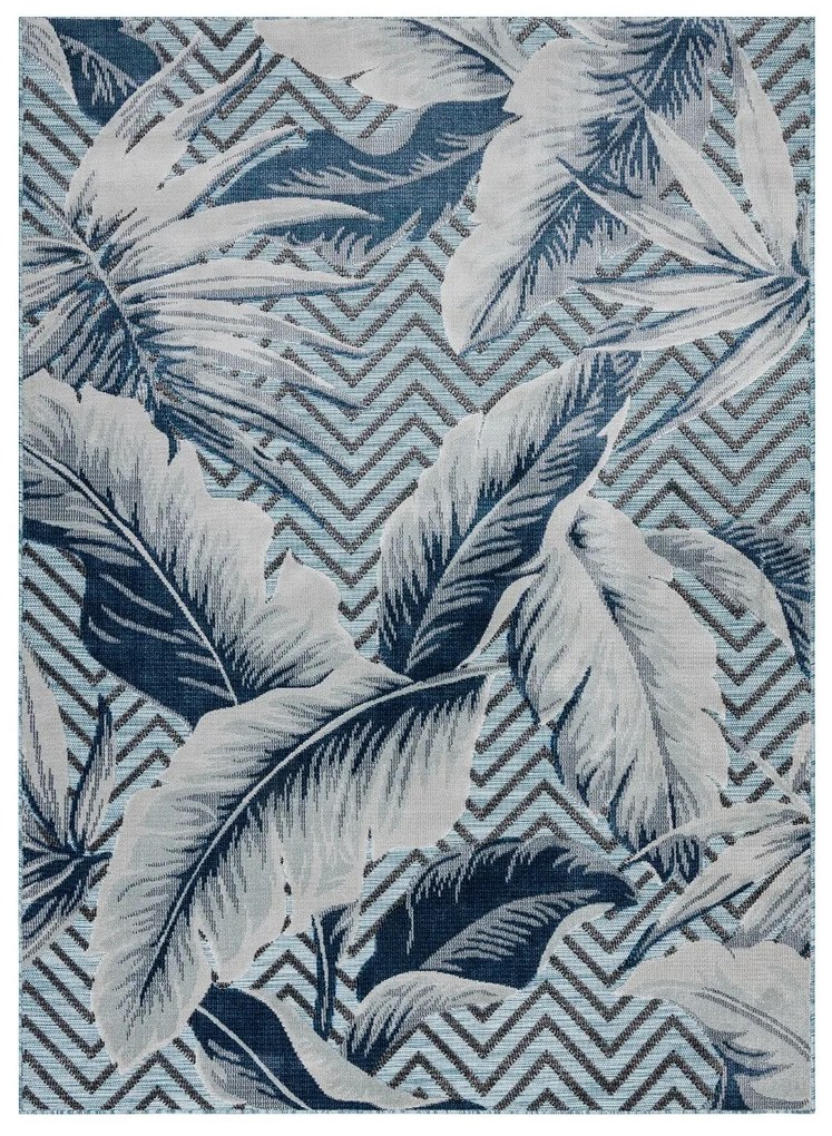 Dywany Łuszczów Kusový koberec Botanic 65242 Feathers aqua – na ven i na doma - 78x150 cm