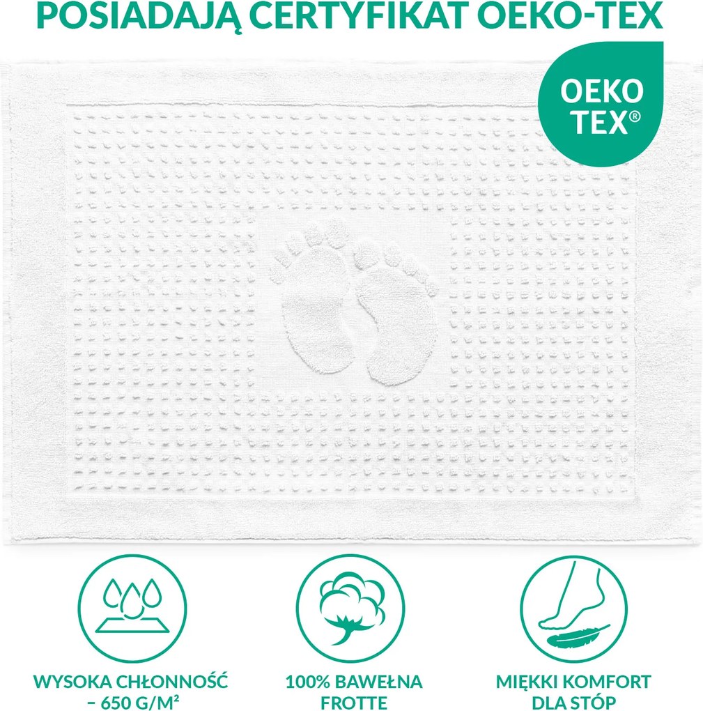PODLOŽKA DO KOUPELNY HOTEL FEET BÍLÁ 50X70 CM