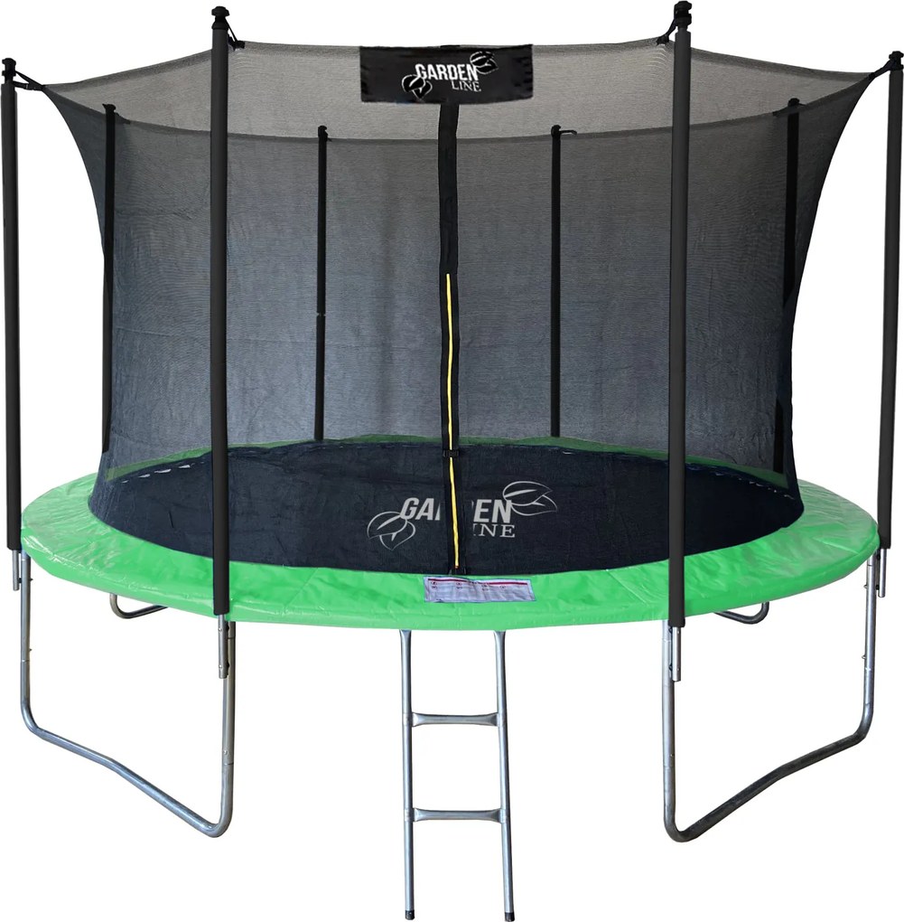 Trampolína s vnitřní síťkou 374 cm Gardenline - zelená