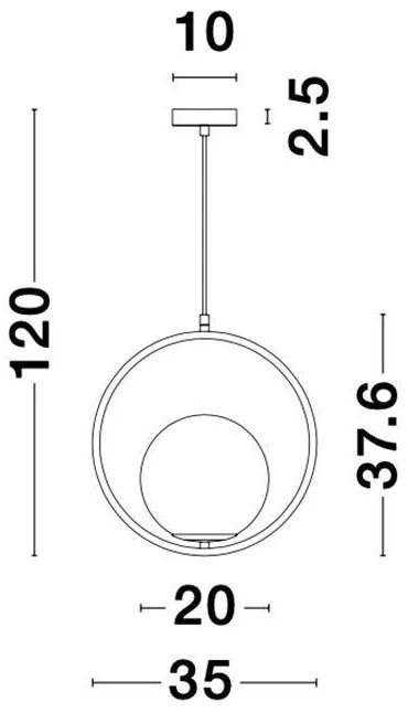 Nova Luce Závěsné svítidlo OBITAR opálové sklo mosazný zlatý kov E27 1x12W