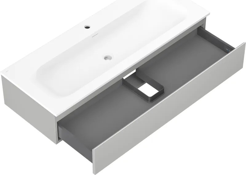 Mexen Orio, koupelnová skříňka 120 cm s umyvadlem Vela, 1 zásuvka, šedá matná/bílá matná, 91A10-12023-1-BF62-W23M01