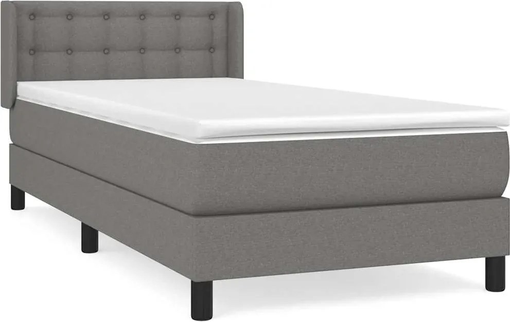 Box spring postel s matrací tmavě šedá 80 x 200 cm textil 3129986