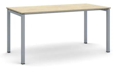 Stůl PRIMO SQUARE se šedostříbrnou podnoží 1600 x 800 x 750 mm, dub přírodní