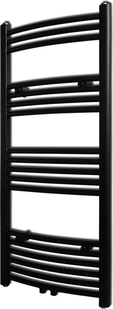 vidaXL Černý žebříkový radiátor obloukový ústřední topení 500 x 1 160 mm [141899] Barva: Černá
