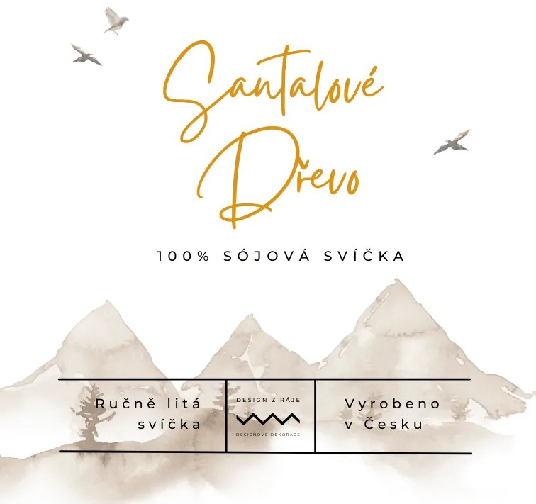 Santalové dřevo, sójová svíčka 180g (M)