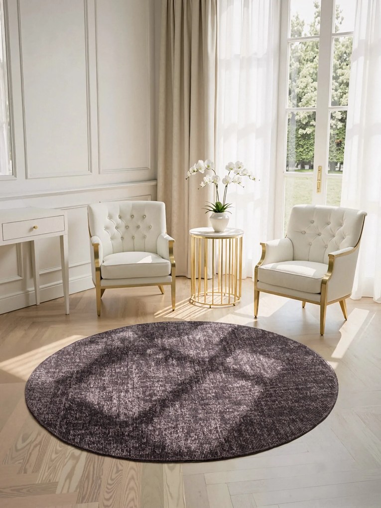 ELLE Decoration, Kusový koberec Brilliance Prisma 106311 Brown z kolekce Elle kruh, 160x160 (průměr) kruh, hnědá, ložnice