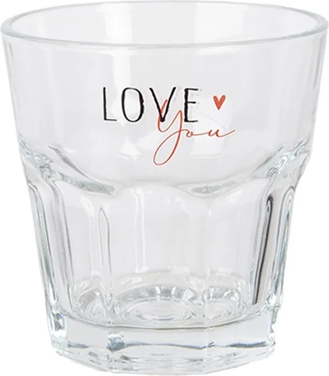 Sklenička se srdíčkem Love you Heart & Smile - Ø 8*8 cm / 200 ml