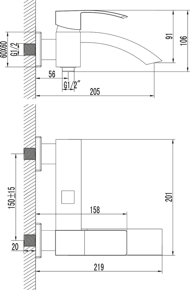Sapho GINKO 1101-10B vanová baterie černá mat
