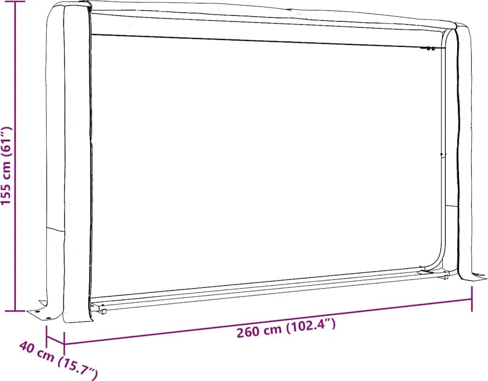 vidaXL Stojan na palivové dřevo s krytem proti dešti 250x25x150 cm [4100711]