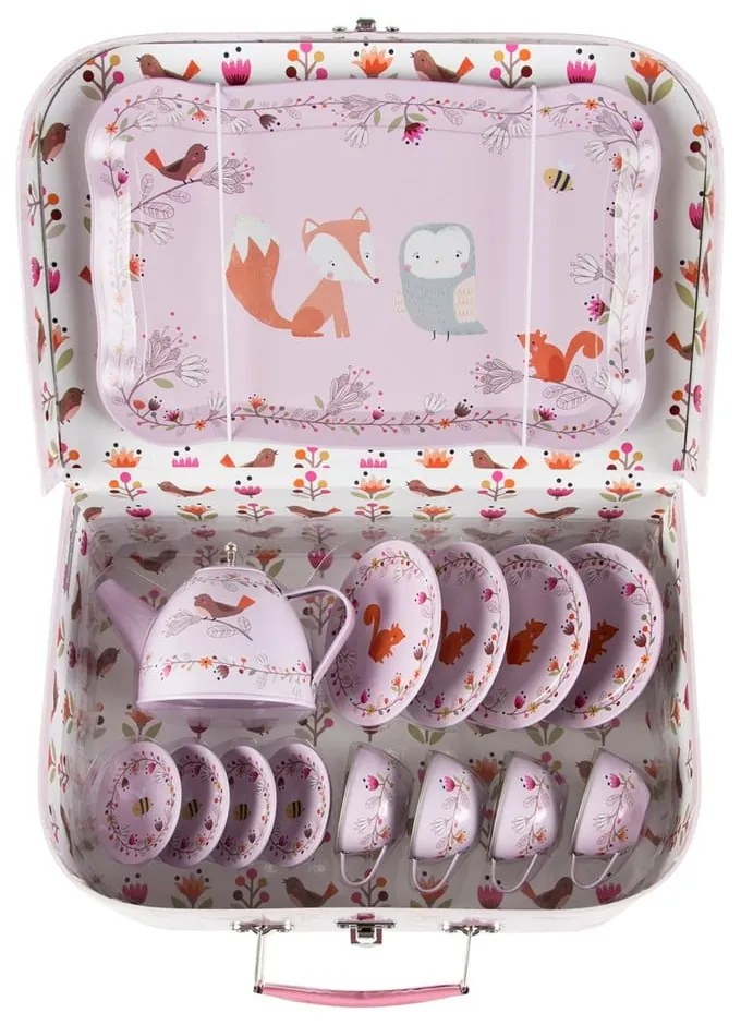 Dětský růžový piknikový kufřík Sass & Belle Woodland Friends