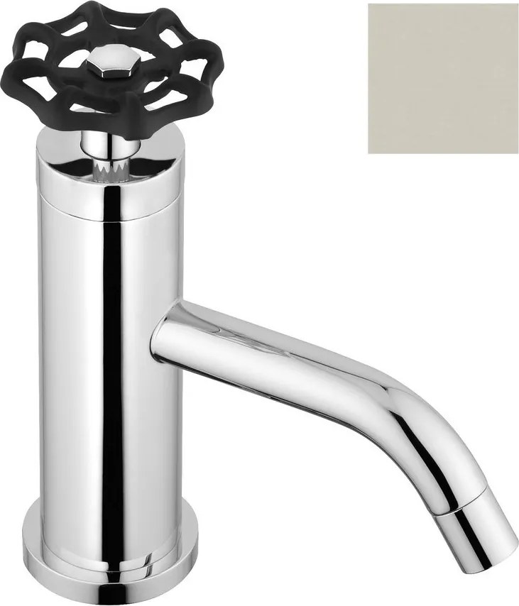 Reitano Rubinetteria Reitano Rubinetteria, INDUSTRY stojánková umyvadlová baterie bez výpusti, výška 162 mm, nikl/černá, 5102TT8