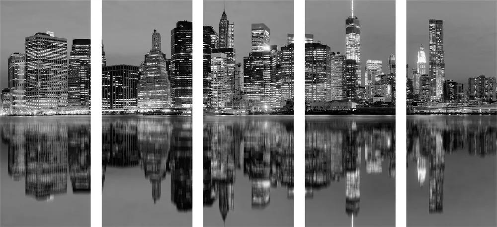 5-dílný obraz město Manhattan v černobílém provedení Varianta: 200x100